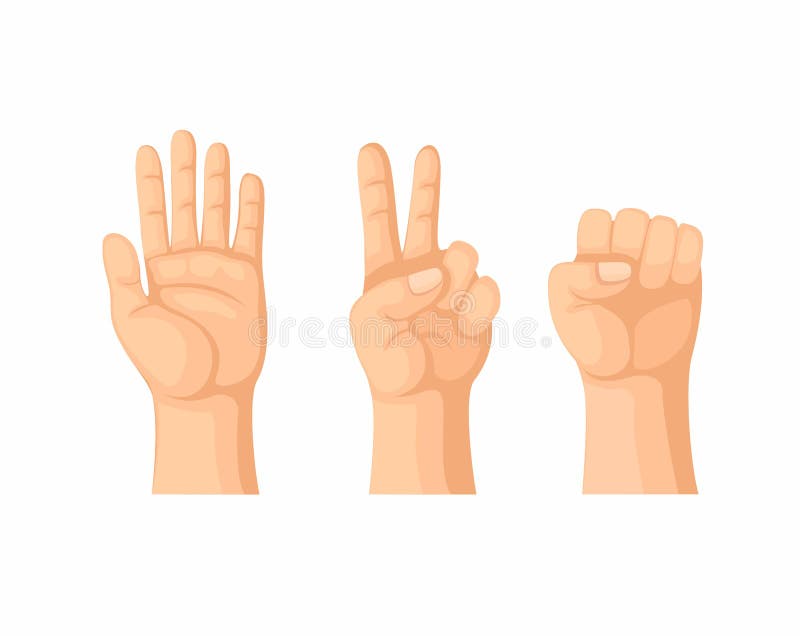 Hand Gesture Rock Game Stock Illustrations – 266 Hand Gesture Rock Game ...