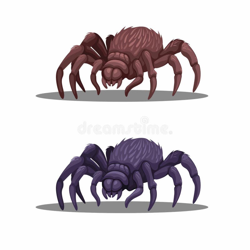 Tarantula or Giant Spider Animal Character in Two Color Set ...