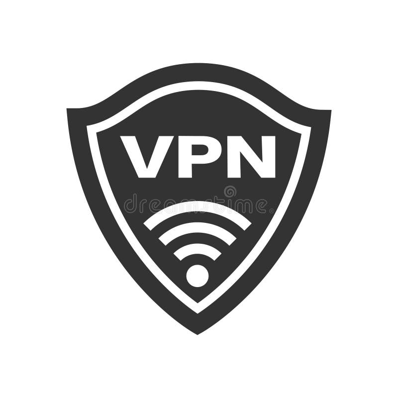 VPN Shield Icon. Wifi Signal Symbol. Protect Sign Stock Illustration ...