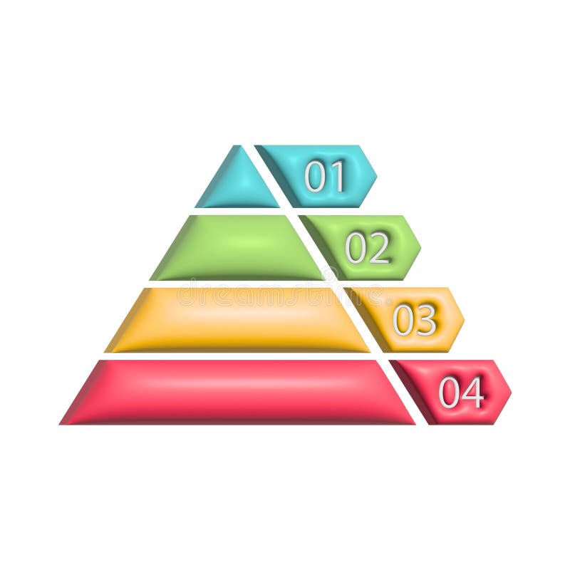 Pyramid Infographic 3D. Triangle Hierarchy Data Segments Stock ...