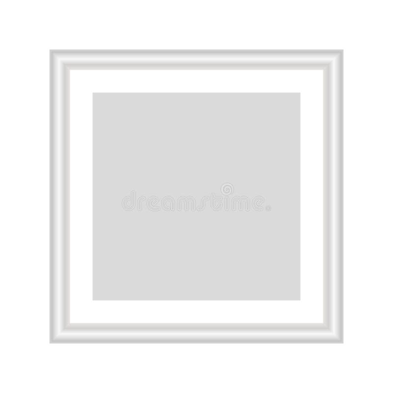 Photo Frame. Gray Square Mockup. Realistic Empty Silver Photoframe ...