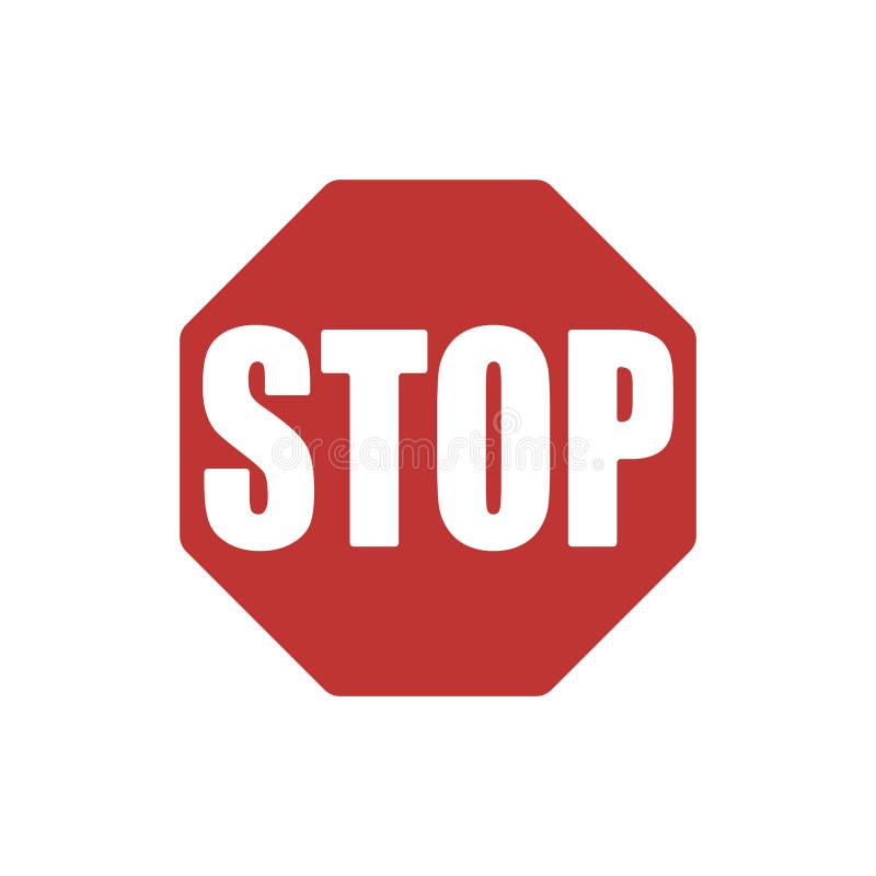 Octagonal Stop Text Red Traffic Sign, Do Not Cross Road Octagon Symbol ...