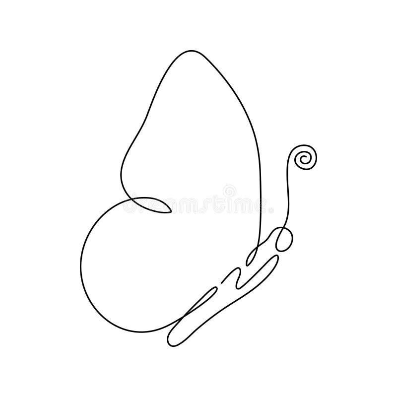 Line Art Butterfly Flying Insect. Continuous One Line Drawing Butterfly ...