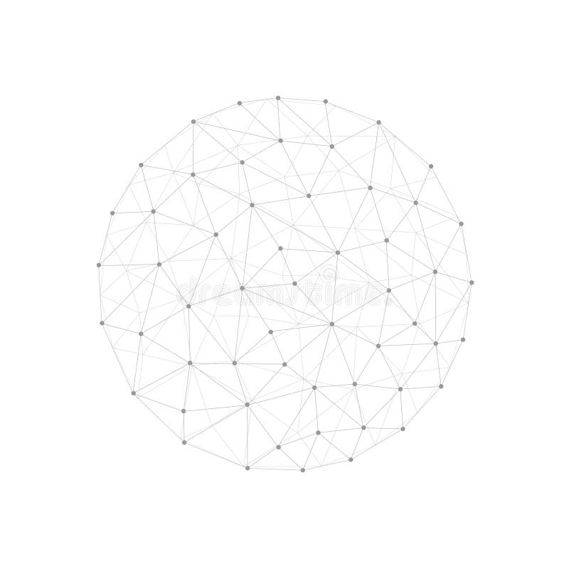 Sphere with Connected Triangular Shapes. Low Poly Circle Line Drawing ...