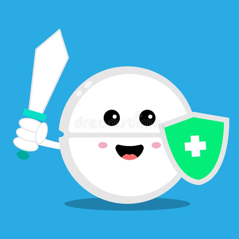 Tablet Guardian Cartoon Character Stock Vector - Illustration of ...