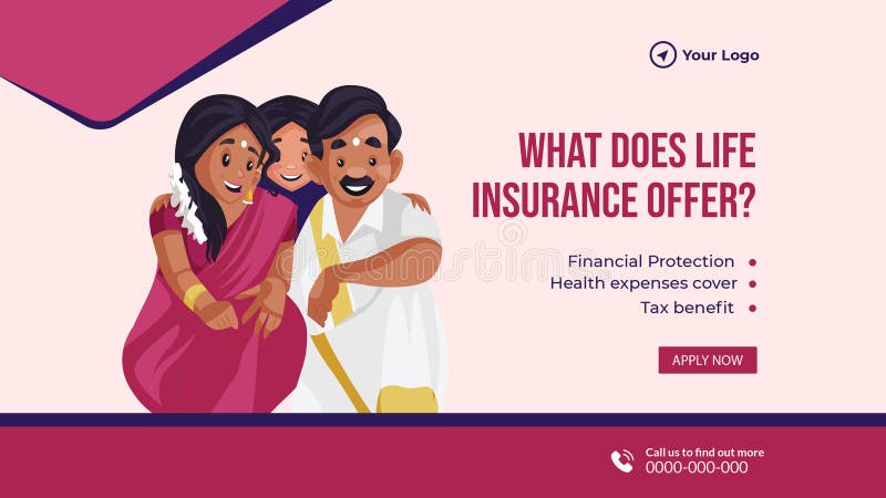 Life Insurance Offer Landscape Banner Design Stock Vector ...