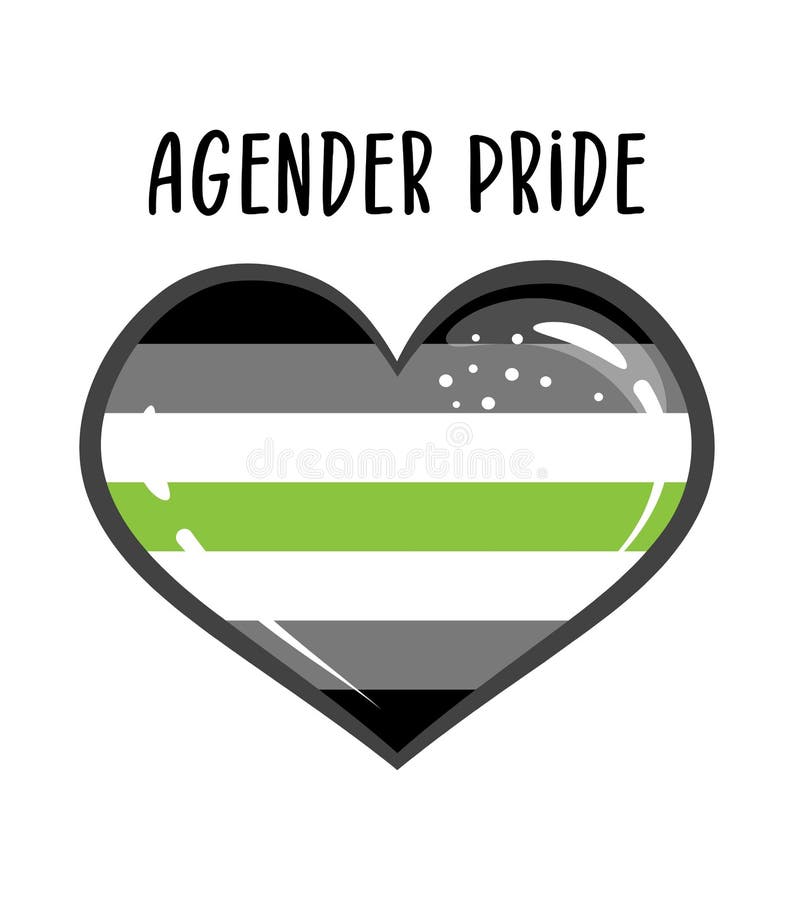 Agender Pride Flag Doodle Icon Vector Color Line Illustration Stock