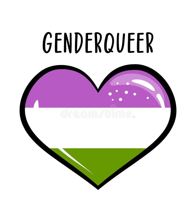 Genderqueer Heart Symbol - Rainbow Heart Sticker Pride Banner. LGBT ...