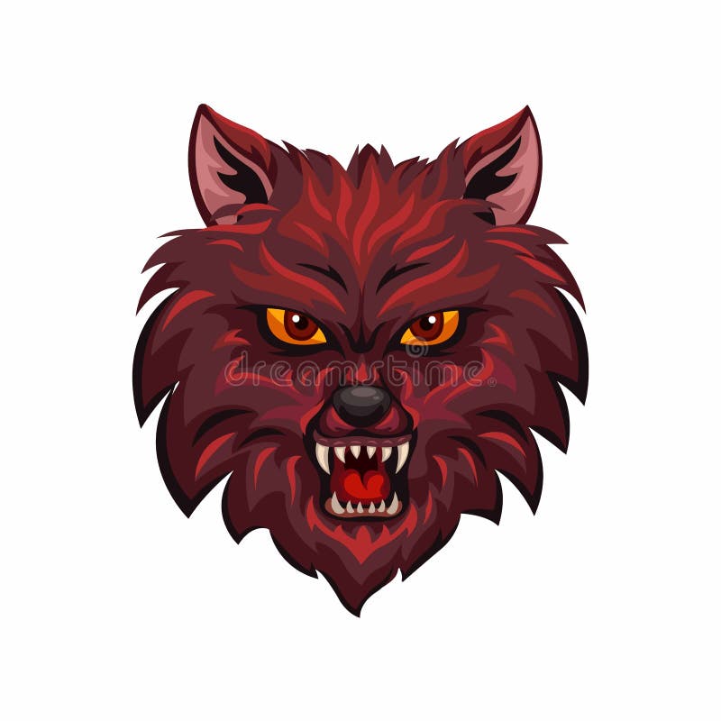 Red Wolves, Werewolf Logo Symbol Character Cartoon Illustration Vector ...