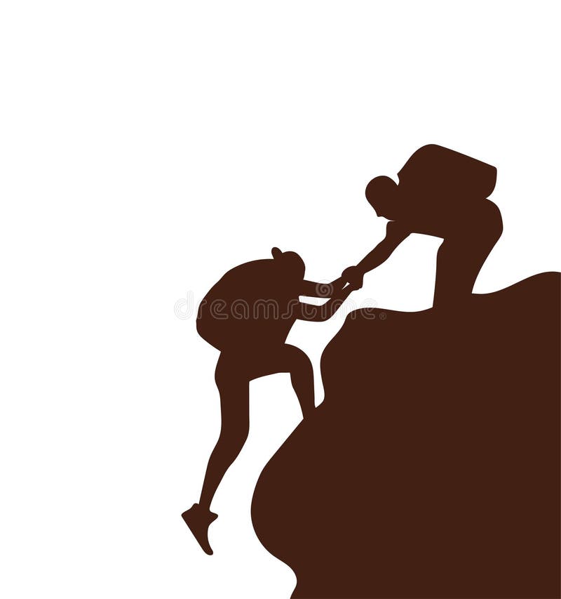 People Helping Hand To Climb Mountain Stock Illustrations – 66 People ...