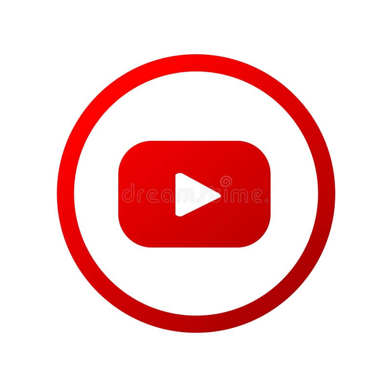 YouTube Logo Round Icon Isolated on White Background. Editorial ...