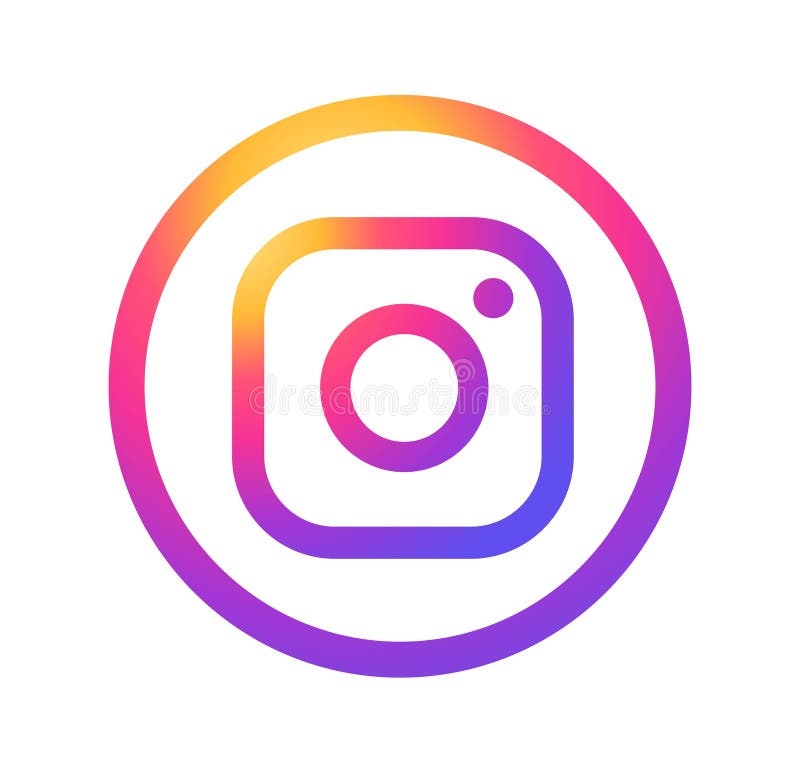 Instagram Logo Round Icon Isolated on White Background. Editorial ...