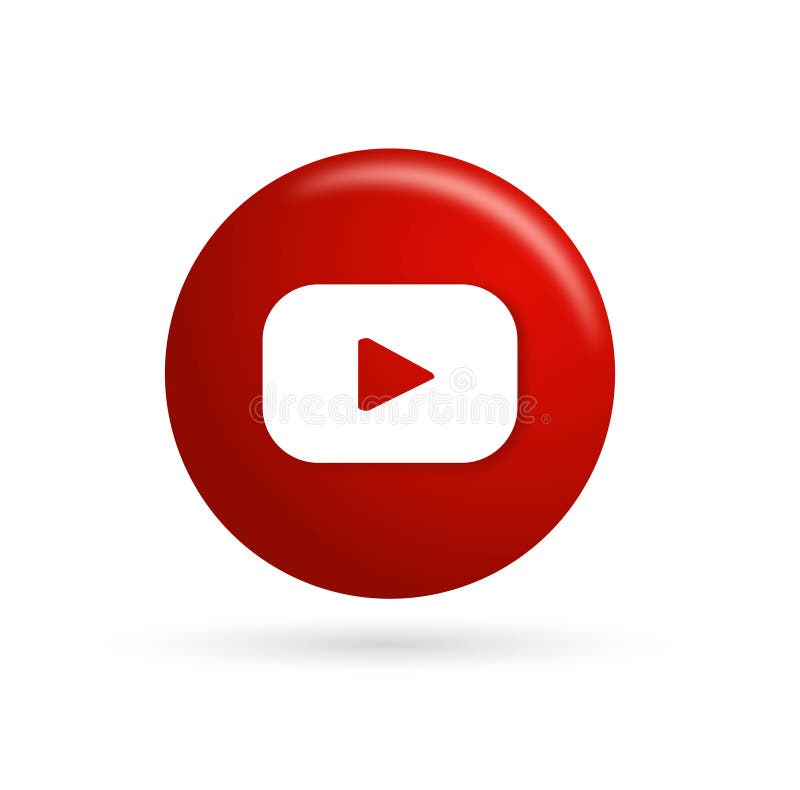 YouTube Logo Round Icon Isolated on White Background. Editorial Image ...