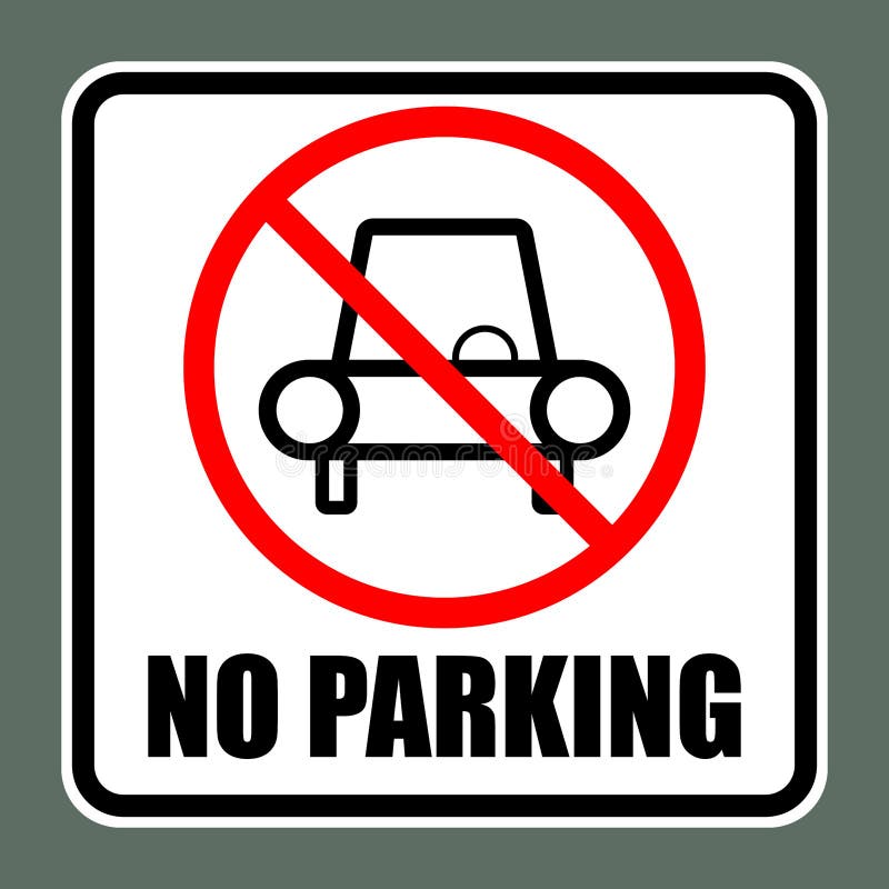 No Parking Label Sticker Printable Vector Design, with an Illustration ...