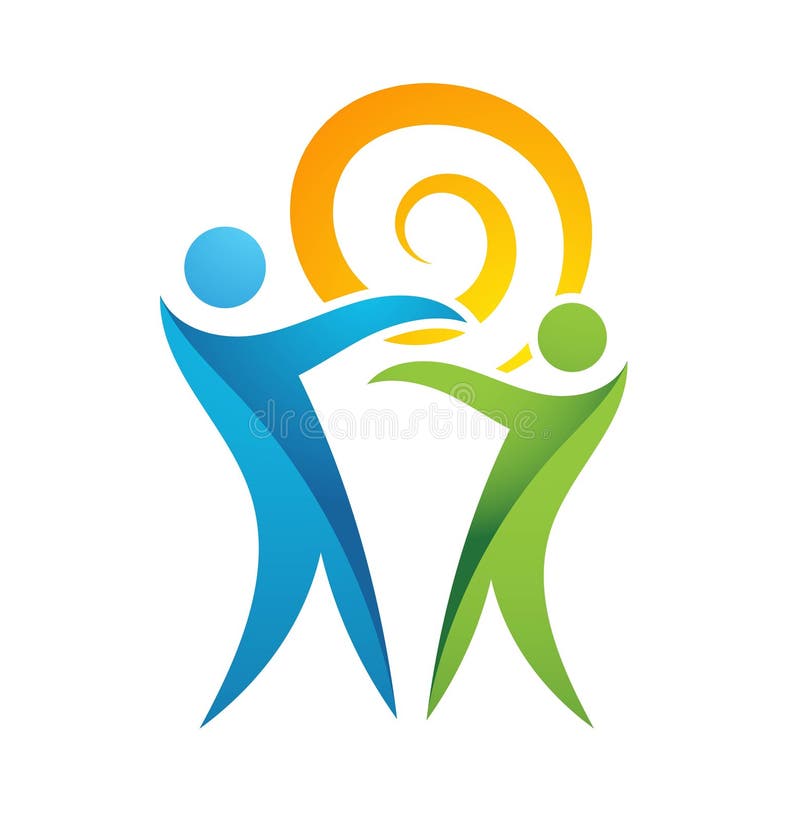 People Logo Icon with Wave and Sun.. Stock Vector - Illustration of ...