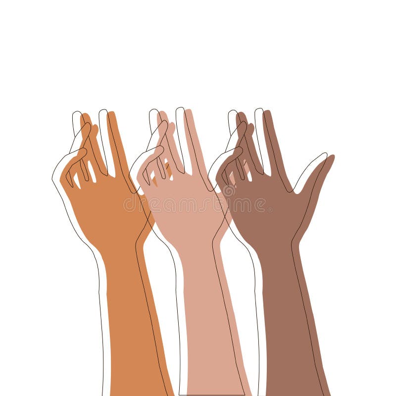 Raising a Hand. Drawn by Hand Stock Vector - Illustration of black ...