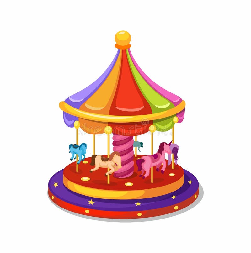 A Carousel Ride without a Horse Stock Vector - Illustration of rotating ...