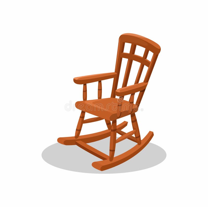 Wooden Rocking Chair Furniture Symbol Illustration Vector Stock Vector ...