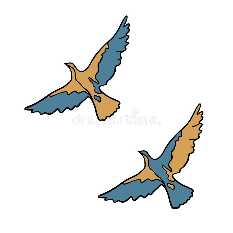 Flying Stylized Bird Vector Illustration Stock Vector - Illustration of ...