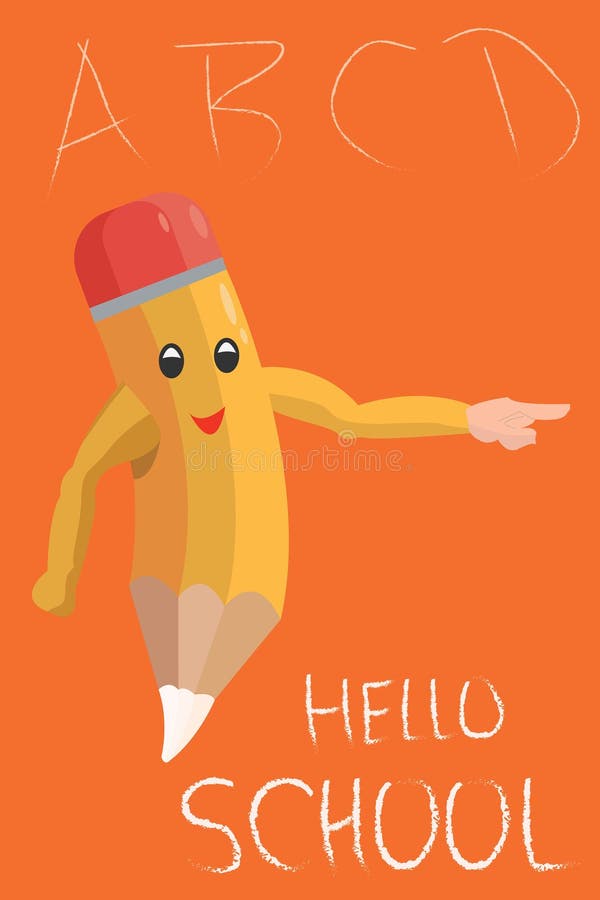 Vector of Colorful Dancing Pencil Showing School. Concept of Safe Back ...