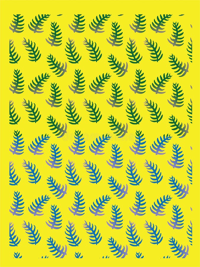 Vector Fern Botanical Seamless Pattern. Tropical Leaves Repeated ...