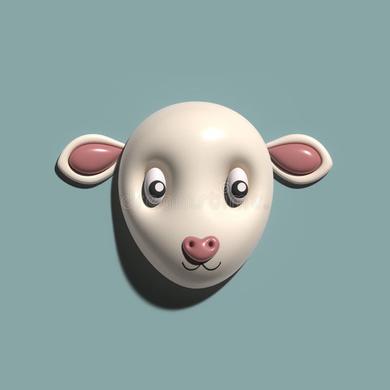 Sheep head 3D rendering stock illustration. Illustration of rendering ...