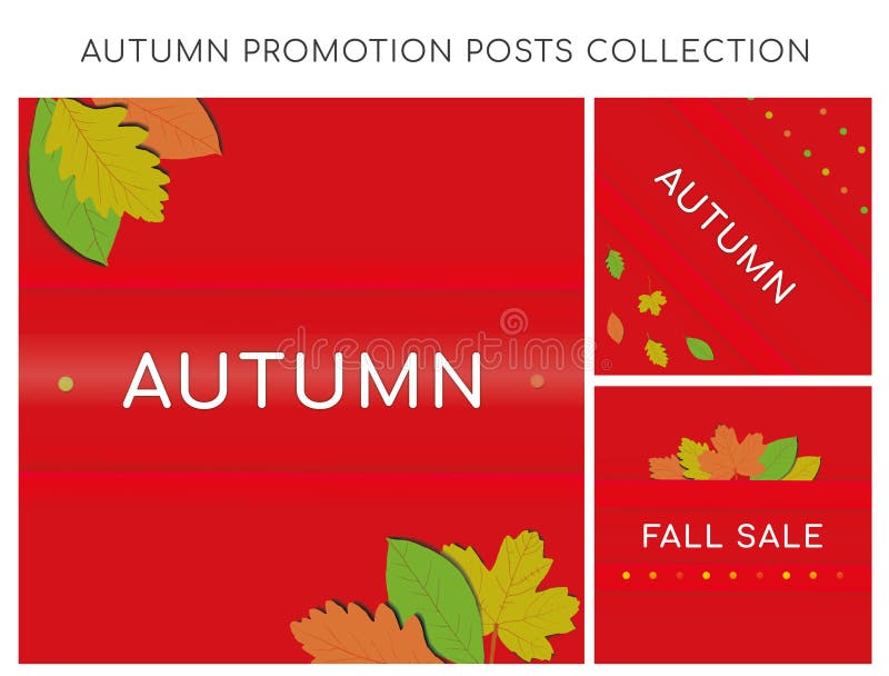 Fall Background Social Media Post Design Collection Stock Vector ...