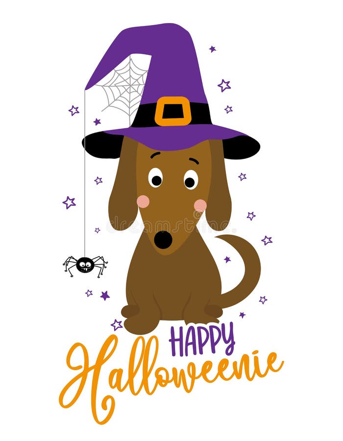 Happy Halloweenie - Doodle Draw and Phrase for Halloween Party.Happy ...