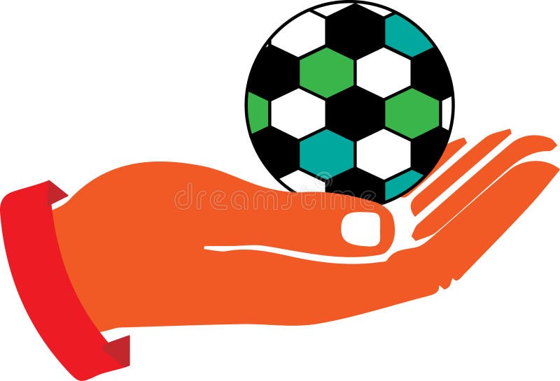 Football in safe hands stock illustration. Illustration of brand ...