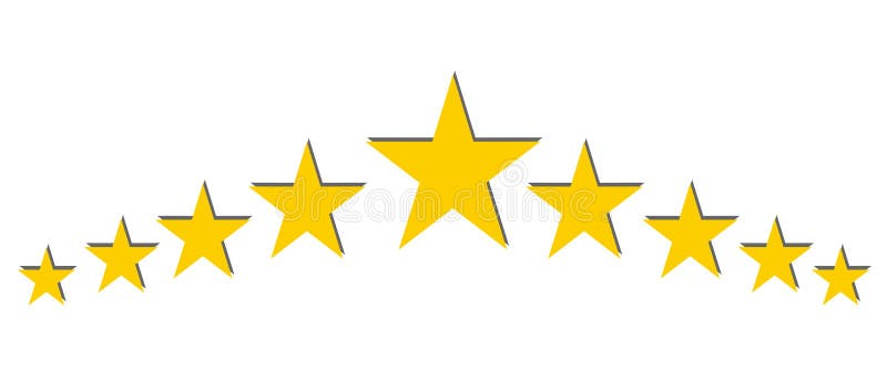 Nine Stars Arranged in a Row. Shows Premium Class Stock Vector ...