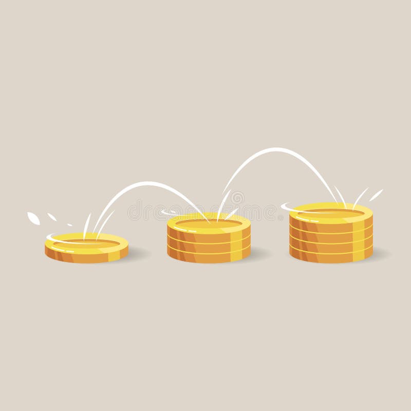 Vector Illustration of Coins in Different Stacks Stock Vector ...