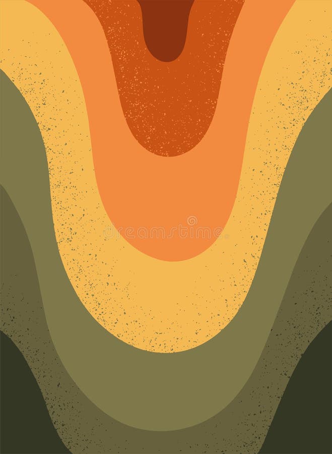 Abstract Groovy Background in Autumn Color Palette Stock Illustration ...