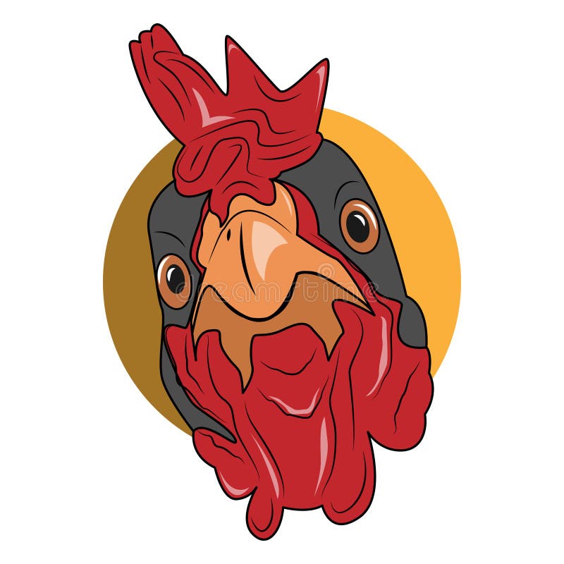 Cute Rooster Head Illustration Vector Stock Vector - Illustration of ...