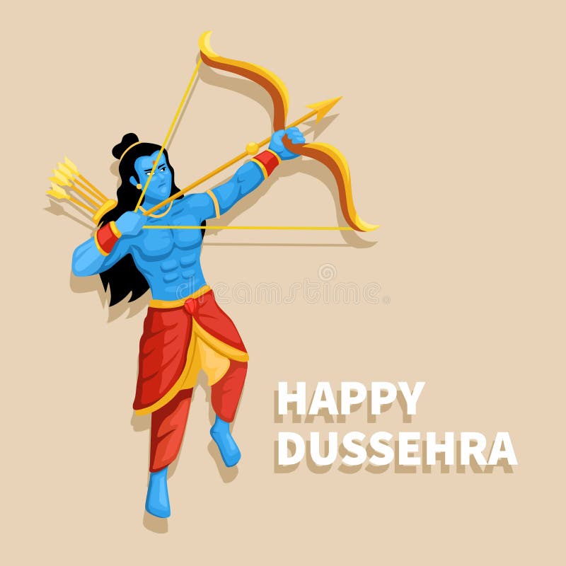 Happy Dussehra with Lord Rama Archer Figure Character Illustration ...