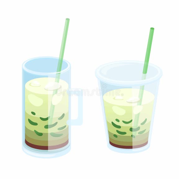 Es Cendol Indonesian Traditional Drink in Mug and Cup Symbol Set ...