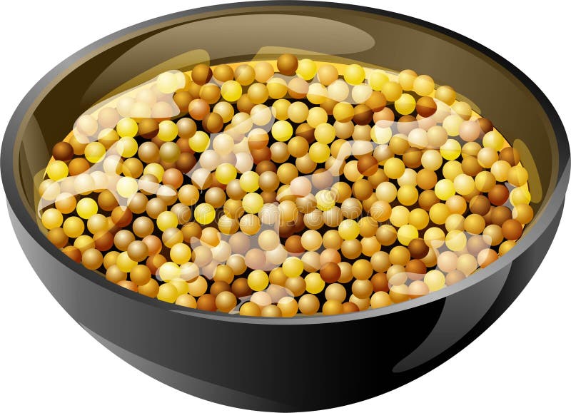 Black Ceramic Sauce Pot with Bright Yellow-hot Mustard Sauce Stock ...