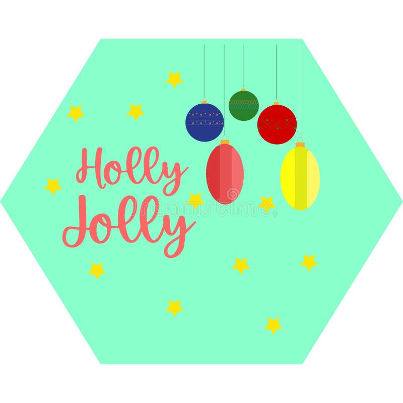 Holly Jolly Which Can Easily Modify or Edit Stock Vector - Illustration ...