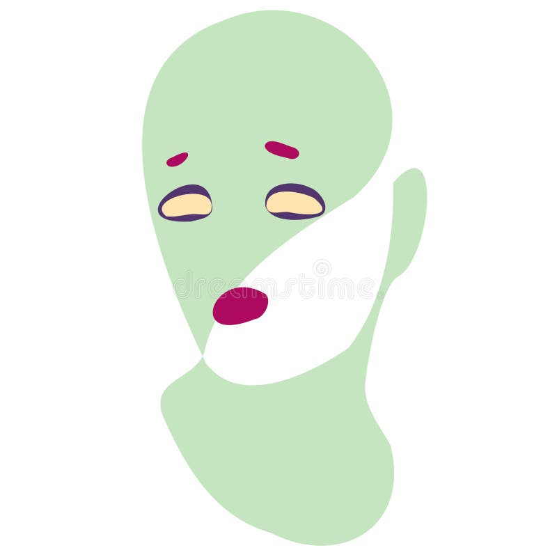 Vector Simple Illustration Green Alien Android Face Stock Vector ...