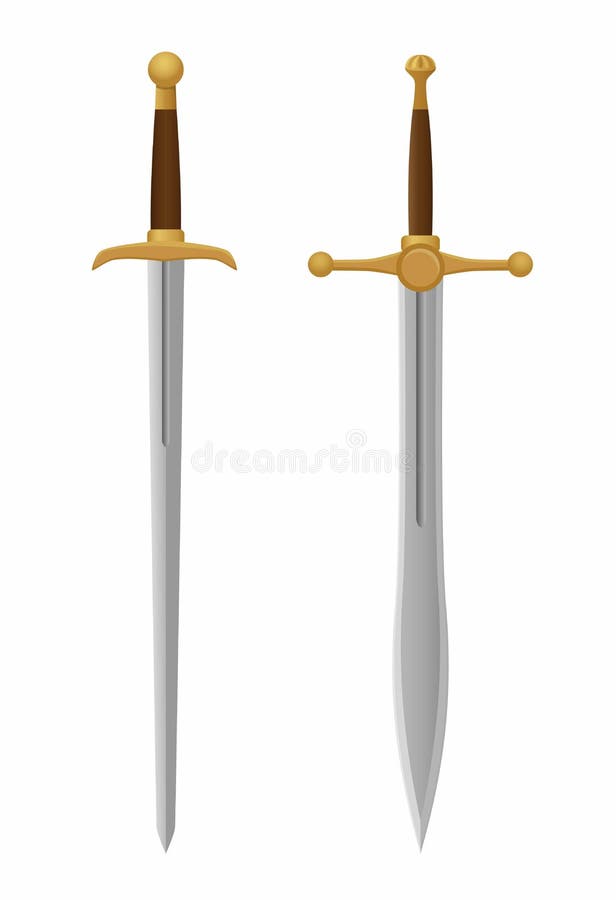 Medieval Sword Blade Weapon Collection Set Illustration Vector Stock ...