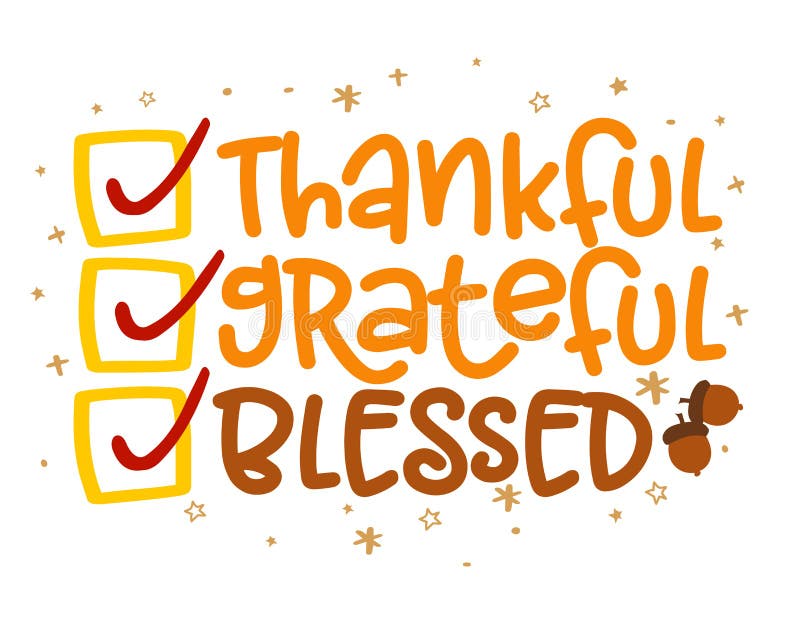 Thankful Grateful, Blessed Checklist - Funny Calligraphy Phrase for ...