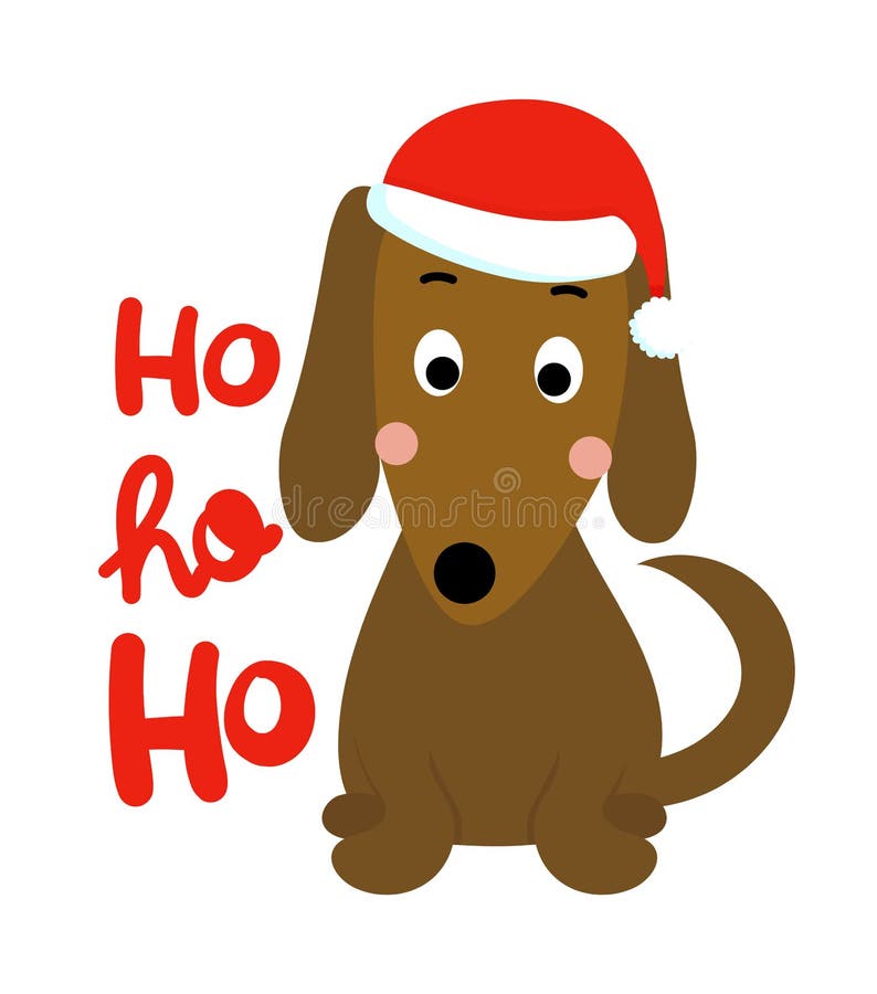 Ho Ho Ho Dachshund - Calligraphy Phrase for Christmas. Stock Vector ...