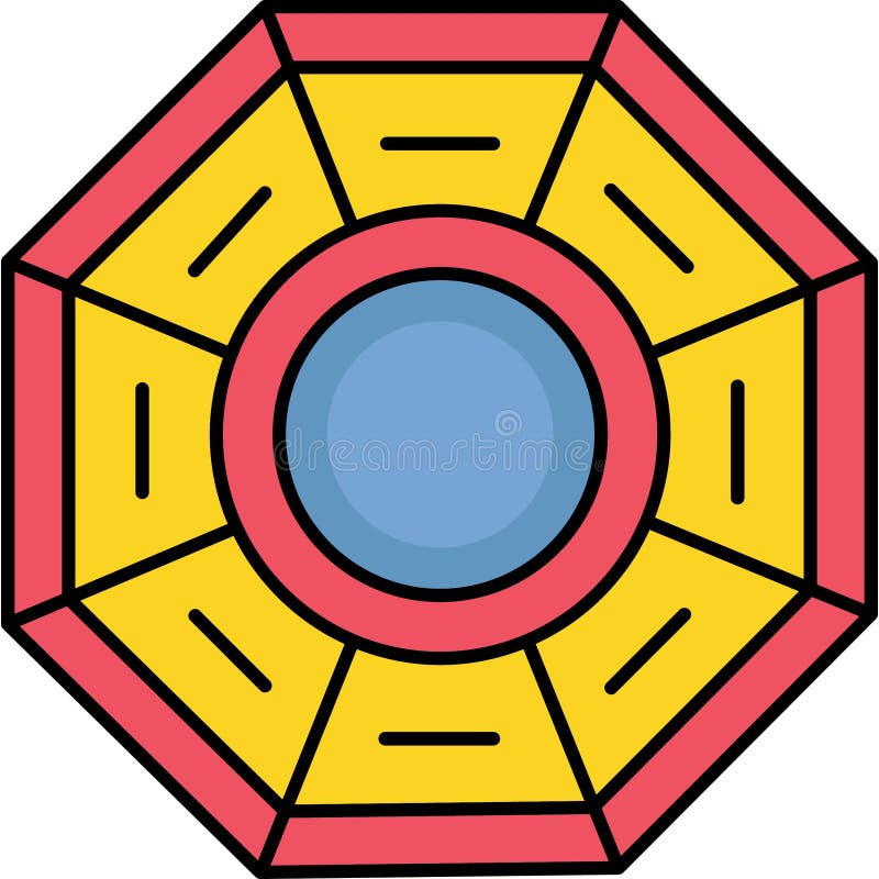 Pa Kua Mirror Which Can Easily Edit or Modify Stock Vector ...