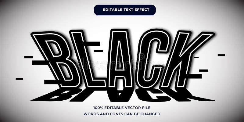Black Text Effect, Editable Black Cloud Text Modern and Black White ...