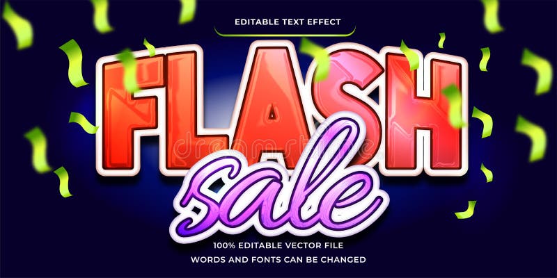 Promotion Text Effect, Editable Flash Sale Text Modern and Red Blue ...