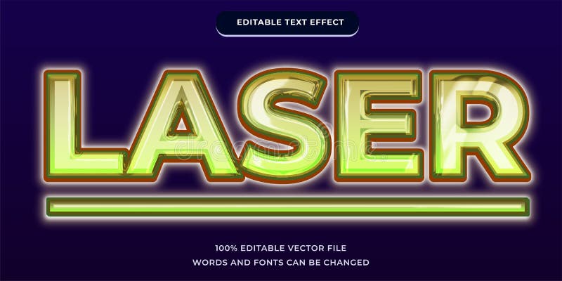 Laser Text Effect, Editable Gradient Text Modern and Outer Glow White ...