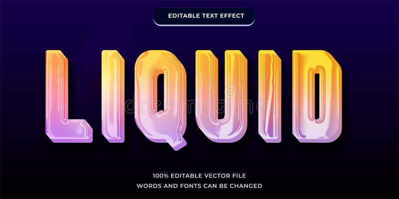 Liquid Text Effect, Editable Gradient Text Modern and Blue Yellow Font ...