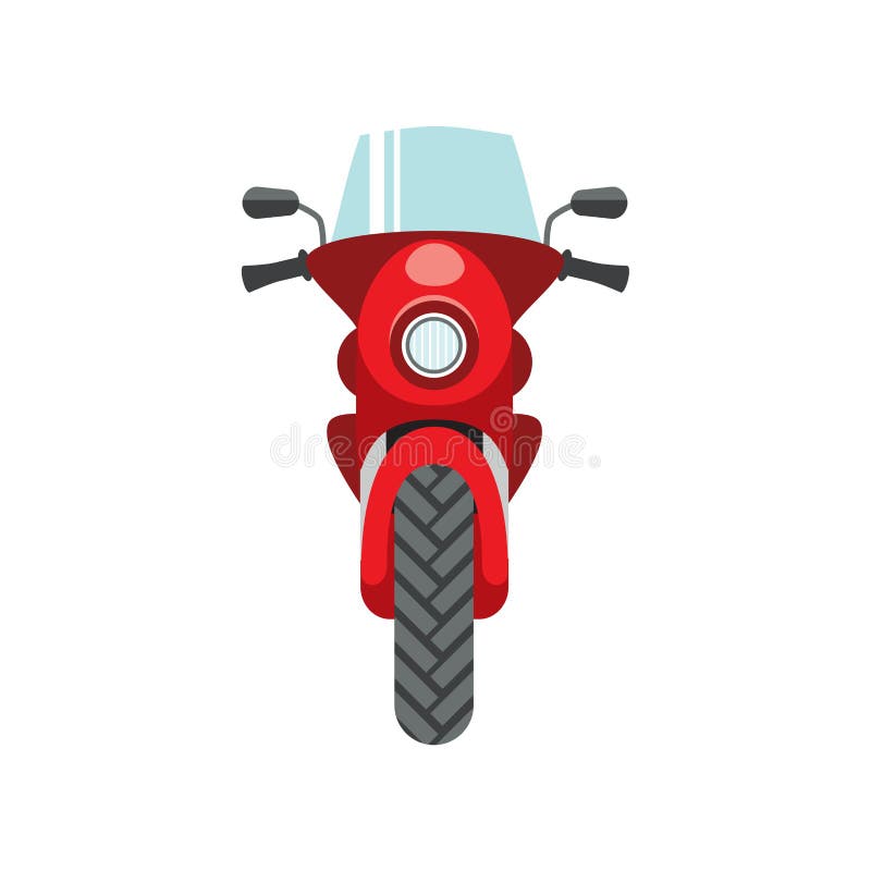 Red Motorcycle Vector Icon. Simple Flat Illustration of Transport ...