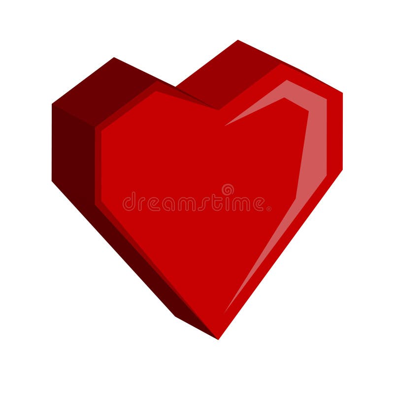 Heart Love Isometric 3d Icon Symbol Stock Vector - Illustration of love ...