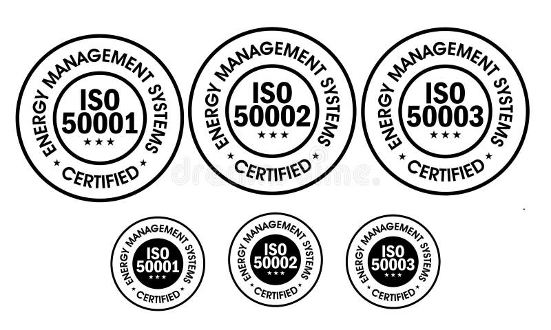 Energy Management System Certified Vector Icon Set Stock Vector ...