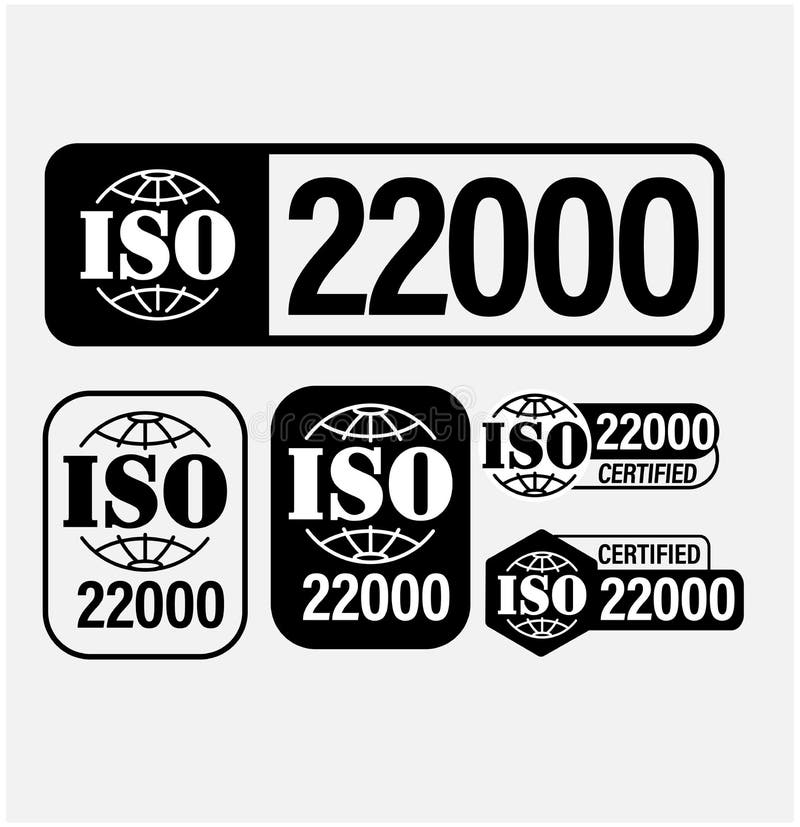 ISO Standards Quality Control. ISO 22000 Certified Vector Icon Set ...